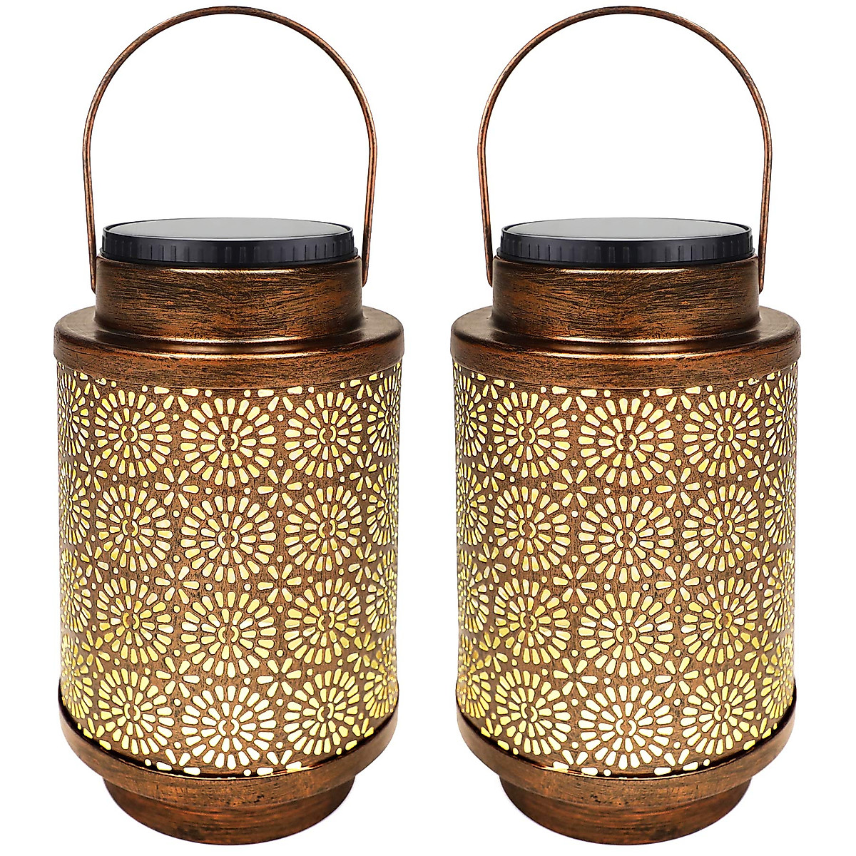 Y YUEGANG Solar Lanterns Outdoor Waterproof, Solar Hanging Lanterns Outdoor for Patio, Solar Lights for Home and Garden Decor Clearance, Solar-Powered Decorative Lanterns, 2 Pack (2021 New Version)