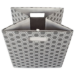 DII Collapsible Polyester Storage Cube, Honeycomb, Gray, Large