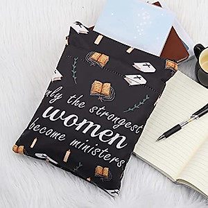 Gzrlyf only The Strongest Women Become Ministers Book Sleeve Ordination Gifts for Pastor Minister Appreciation Gift Bible Bag (Ministers Book Sleeve)