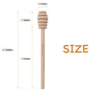 Baocuan 5 Pcs 6.3 Inch Honey Dipper Sticks,Mini Wooden Honeycomb Stick-Honey Stirrer Stick for Honey Jar Dispense Drizzle Honey and Wedding Party Gift