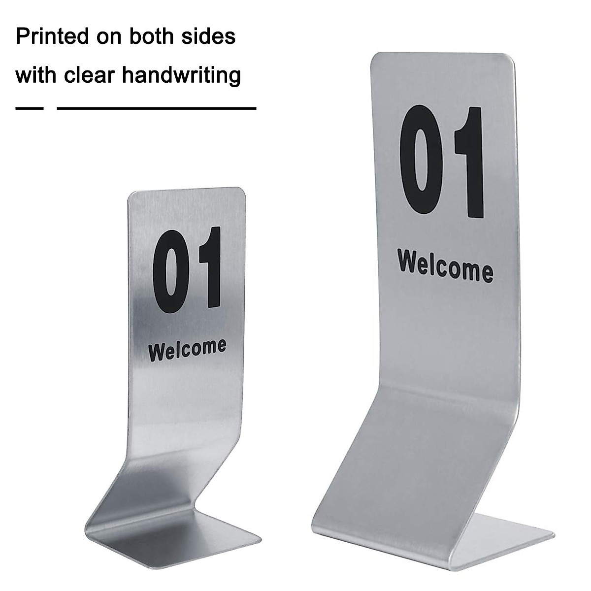 Stainless Steel Table Numbers Cards Signs, Double-Side Table Numbers 1-10/20/30/50/100, For Restaurants, Weddings, Bars, Table Top Reserved Digital Sign, Place Cards For Weddings (Size : 1-50)