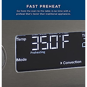 GE Digital Air Fryer Toaster Oven + Accessory Set | Convection Toaster with 8 Cook Modes | Large Capacity Oven - Fits 12" Pizza | Countertop Kitchen Essentials | Stainless Steel