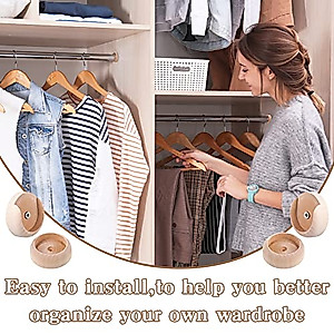 Closet Pole Socket Wooden Closet Rod Holders Closet Rod Bracket Closet Rod Support with Screws for Closet Rod Wardrobe Hallway Bathroom Clothing Store (20 Sets)