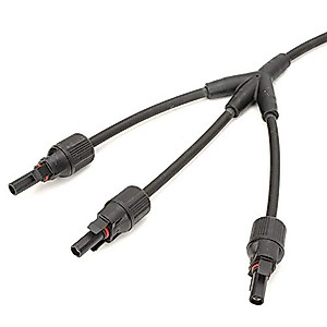 1 Pair Y Type Branch Connector, Renewable Energy Solar & Wind Power Parts & Accessories Waterproof Extension Cable PV Wire Adapter Solar Panel Cable