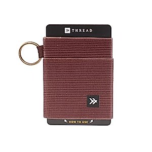 Thread Wallets Slim Minimalist Elastic Wallet for Men & Women | Small Credit Card Holder for Front Pocket (Chocolate)