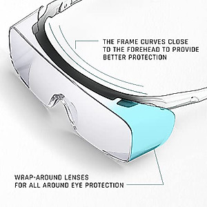 TOREGE Safety Glasses, Anti Fog Safety Glasses Over Glasses, Safety Goggles With HD Lenses,Medical Goggles For Men&Women (Black/Clear Lens)