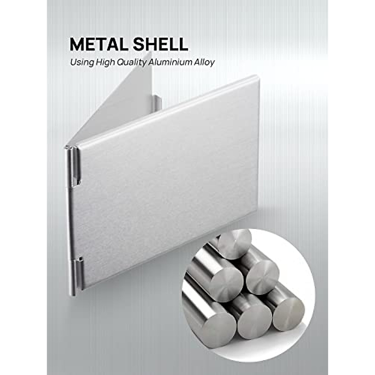 MIRRORNOVA Portable Folding Mirror, Ultra-Slim Durable Makeup Mirror, Small Tabletop Mirror for Travel, Aluminum Shell, Mini Size, 4.7"