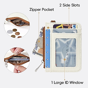 CLUCI Small Quilted Coin Purse Leather RFID Blocking Card Holder Slim Wristlet Wallets for Women Zipper Pocket