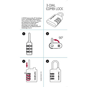 Samsonite Global Ta Luggage Lock, 7 Centimeters, Black, 7 centimeters, Luggage Lock