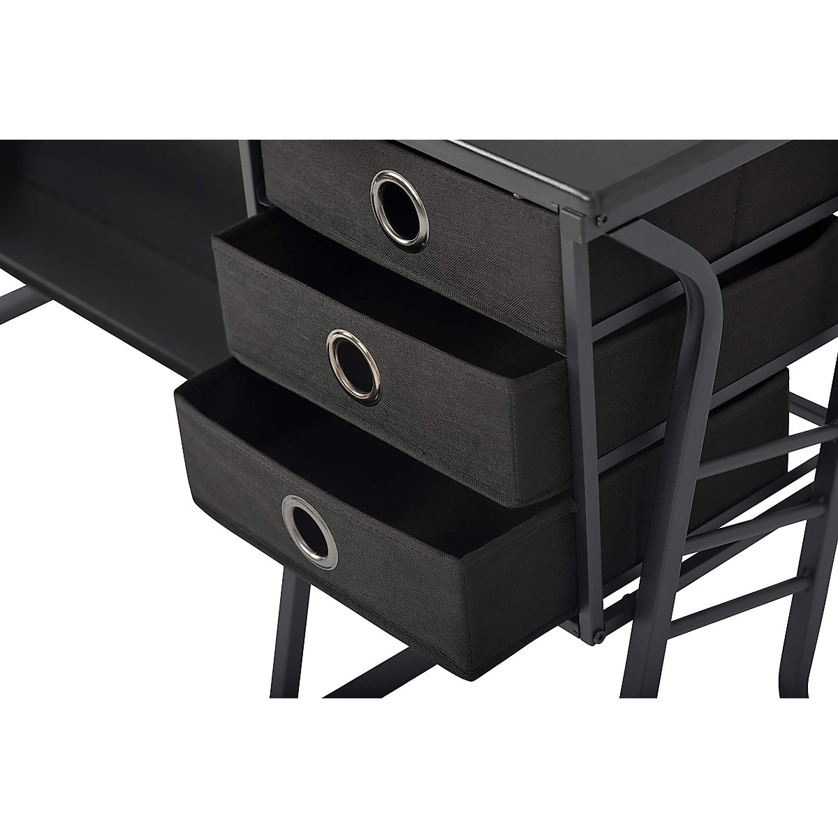 SD Studio Designs 2 Piece Eclipse Ultra Center/Drawing Table with Stool, Angle Adjustable Top, Storage Shelves, and Drawers