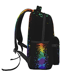 Qurdtt Rainbow Lgbt Pride Backpack High Capacity Daypack Lightweight Travel Backpack for Men Women