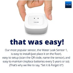 YoLink DIY Automatic Water Leak Detection & Shut-Off Starter Kit, Valve Operator, Wireless Valve Controller, (3) Leak Sensors, Hub