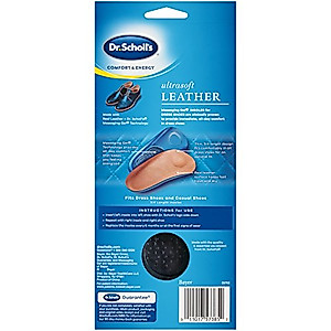 Dr. Scholl's Ultrasoft Leather Insoles for Dress Shoes (Men's 8-14) // All-Day Comfort with Massaging Gel plus a Real Leather Surface
