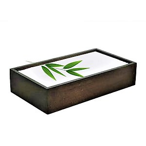 Kitchen Noble Bamboo Guest Towel Holder In Dark Walnut (9.75''x 5.50''x 2'') – Bathroom Napkin Tray – Organizer Box - For Desk, Bathroom, Dining Table, Kitchen Counter & Drawers (KN082522)