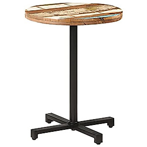 WHOPBXGAD Bistro Table Round,Wooden bar Table, Kitchen Table Suitable for Living Room, Dining Room, Bistro Table,Ø23.6"x29.5" Solid Reclaimed Wood