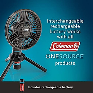 Coleman OneSource Rechargeable Outdoor Camping Gear: Camp Shower, Cordless Vacuum, Fan, Speaker, & Air Pump—All Powered by One Interchangeable Battery!