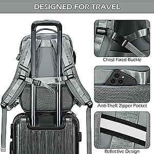 Hynes Eagle Carry on Backpack 20L Travel Backpack for Women Men Laptop Backpack 14 inches Flight Approved Casual Daypack BlueGrey