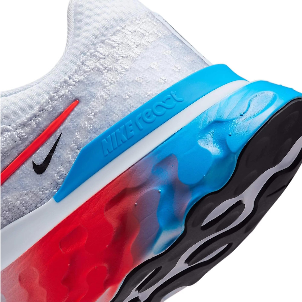 Nike Womens React Infinity Run FK 3, Football Grey/Bright Crimson, 6.5 M US