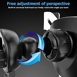 AUCELI Car Phone Holder Mount, Air Vent Hands Free Clip Cradle Universal for Cellphone, Gravity Auto Lock and Thick Case Friendly, Compatible with iPhone 14 13 Pro Max S20 All Smartphones (Silver)