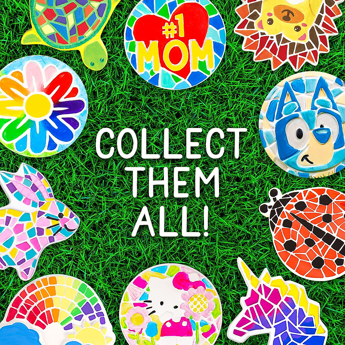 Sanrio Hello Kitty Paint Your Own Stepping Stone, Includes 7” 6 Paints & 1 Paintbrush, Cute Gifts for Kids Teens Girls Adults