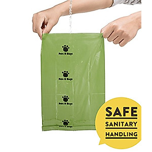 Poop Bags, Environment Friendly Pets N Bags Dog Waste Bags, Biodegradable, Refill Rolls, Includes Dispenser (16 Rolls / 240 Count)