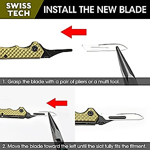 Swiss+Tech EDC Knife, Folding Pocket Knife with 5PCS Razor-Sharp Replaceable Blades, Belt Clip, Liner Lock & Aluminum Alloy Handle,Skinning Knives for Hunting, Survival, Fishing, Outdoor Skinning Deer