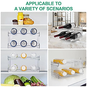 MYJIE Large Water Bottle Organizer for Stanley 40 30 20oz Tumbler Cups, Clear Plastic Water Bottle Holder for Stanley Cup Accessories Pantry Kitchen Cabinet Cupboard Countertop,Hold 6 Bottles