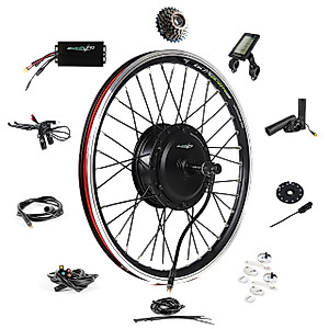 EBIKELING Waterproof Ebike Conversion Kit for Electric Bike 20" Rear Wheel Electric Bicycle Hub Motor Kit