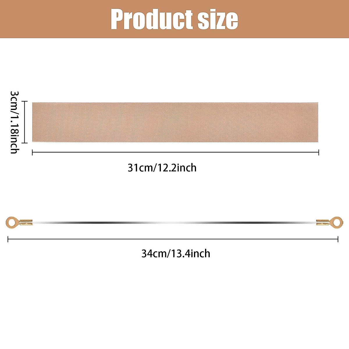 6 Pack Sealer Replacement Element Grip 300mmx2mm, Impulse Sealer Heating Element Service Spare Repair Parts Kit Heat Seal Strips for 12inch Heat Sealer, Suitable for Most Hand Sealers