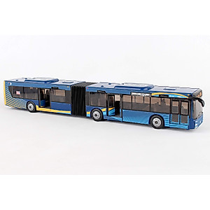 Daron MTA New York City Bus 16" Articulated Bus RT8571 Toy, Brown & RT8563 New York City MTA Metro Articulated Electric Bus 1:43 Scale- 16 Inches Long