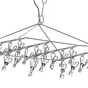 Clothes Drying Hanger Multiple Rack Clip Hat Sock Rack Drying Rack Stainless Steel for Cap Clip Clamp Hook Shelf Clip Fastener Hat Cap Dry Holder Clothe Dryer Hanger Drying Stand