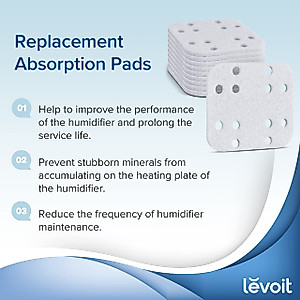 LEVOIT Humidifier Replacement Filters 10-Pack, Mineral Absorption Pad,Compatible with LV600S,LV600HH,OasisMist450S,Capture Fine Particles in Water Tank to Improve Humidification Efficiency,White,18x24
