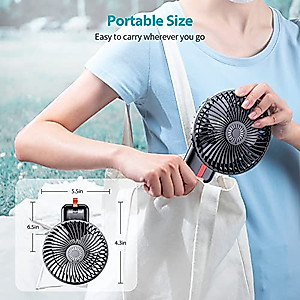 SmartDevil 2 Pack Fans Bundle, Stroller Fan and Camping Fan Combine, 180° Rotation, Tent Fan with Hanging Hook, LED Lights, and Power Bank, Portable Rechargeable Travel Fan for Camping, RV, Picnic