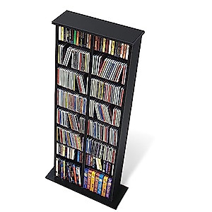 Prepac Double Media (DVD,CD,Games) Storage Tower, Black