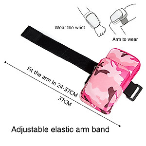 CAIWEI Sports Armband, Multifunctional Pockets Workout Running ArmBag for iPhone (Camo)