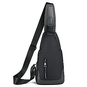 Sling Backpack with USB Charging Port, Chest Bag Crossbody Daypack Shoulder Bag for Men, Hiking, Cycling, Travel