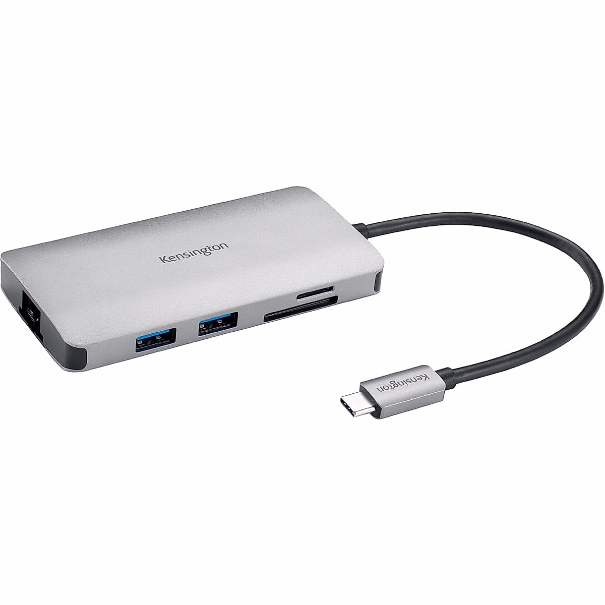 Kensington UH1400P 8-in-1 USB-C Hub with 85W Pass Through Charging Power Delivery, 4K 60Hz HDMI, Ethernet, MicroSD Card, 3 USB-A 3.2 for M1 /M2 Macbook Pro Air, HP, Lenovo, iPad Pro, Silver (K33820WW)