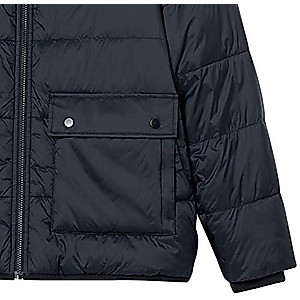Amazon Essentials Men's Long-Sleeve Water-Resistant Sherpa-Lined Puffer Jacket, Black, Large