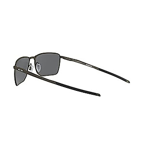 Oakley Men's OO4142 Ejector Rectangular Sunglasses, Carbon/Prizm Black Polarized, 58 mm