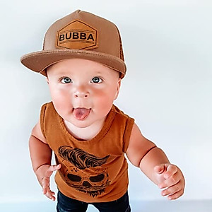 Toddler Hat - Toddler Boy Easter Outfit - Toddler Boy Snap Back - Toddler Baseball Hat - Baby Bubba Trucker Cap - Infant Newborn Youth Flat Brim Patch Sun Hat for Summer Winter - by Knuckleheads
