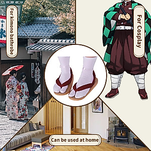 Anime Unisex Cosplay Clog Shoes Japanese Cosplay Prop Oshitari (7.5,Deep Red)