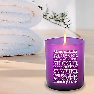 Inspirational Lavender Scented Candles for Women - Get Well Soon Candles Gifts for Women - Thinking of You Gifts for Women (Always Remember You are Braver)