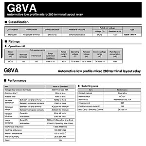DVPARTS 4 Pin Automotive Relay G8VA1A4TR01 68207357AA 68207357AA 68055797AA 68207357AA DC12 G8VA-1A4T-R01 VH28-11F24-S01 VH2811F24S01