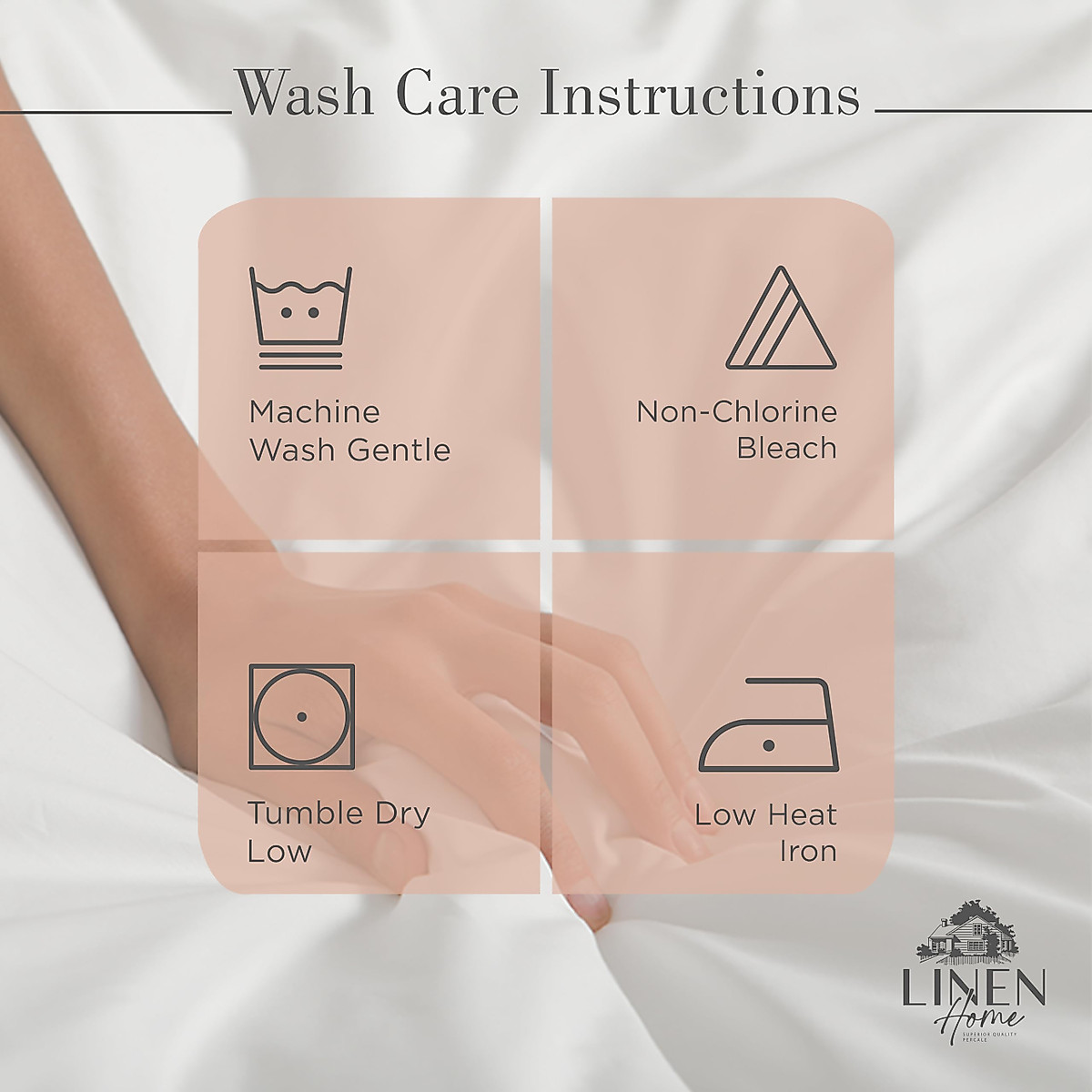 Linen Home 100% Cotton Percale Sheets Full Size, Tera Clay, Deep Pocket, 4 Pieces Set - 1 Flat, 1 Deep Pocket Fitted Sheet and 2 Pillowcases, Crisp Cool and Strong Bed Linen