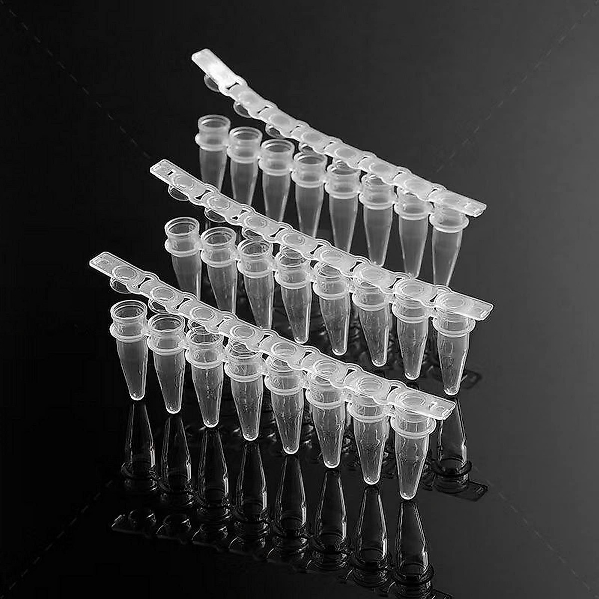 PCR Tubes - PCR 0.2ml Thin Wall with Flat Cap, Strip of 8 Tubes,DNase/RNase Free,Pack of 125(Cap Included)
