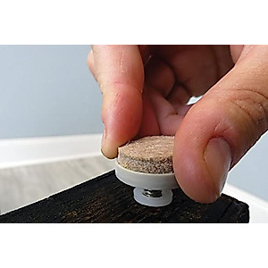 Shepherd Hardware 9908 1-Inch Felt Gard Threaded Stem Furniture Glides, 1/4-Inch Stem Diameter, 4 Count, Tan