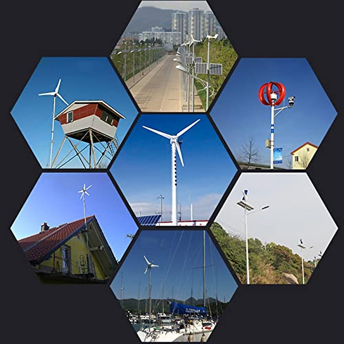 WANGYONGQI 500W Wind Turbine, Vertical Axis Magnetic Levitation Wind-Solar Complementarity Wind Turbine Generator for Street Light,12v,500W