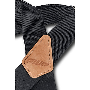 AWP Work Suspenders | 2" Fully-Adjustable Webbing Work Suspenders with Heavy-Duty Bite Clips | Black