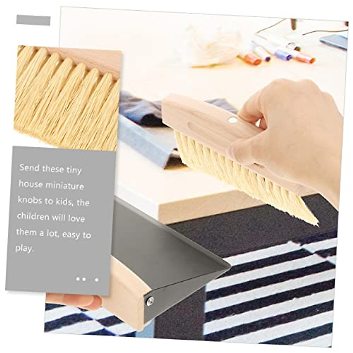 Kisangel 6 Sets Small Desktop Broom car Cleaning goo Multi Function Cleaning Brush Multi Functional Cleaning Brush car Broom car Cleaning car Vent Cleaner Mini Iron dust Collector