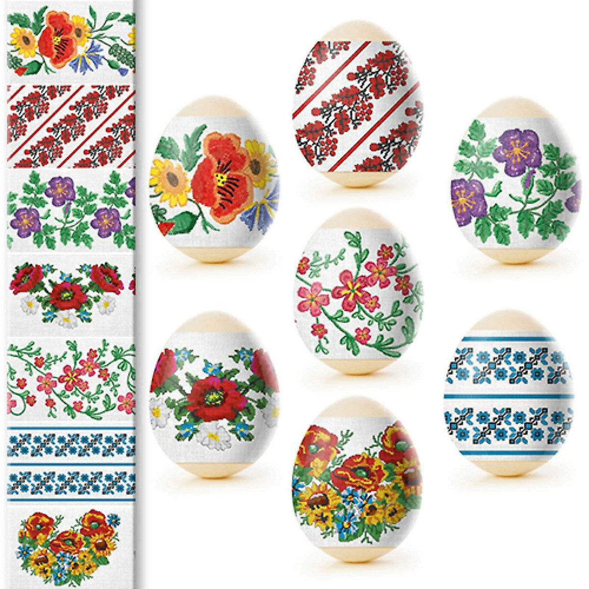 Lot of 5 Egg Wrap - Easter Egg Sleeves - Easter Egg Wrappers - Easter Egg Shrink Wrappers - Russian Easter Egg Wraps - Ukrainian Easter Eggs - Pysanky Egg Decorations - Orthodox Easter Egg Arounds